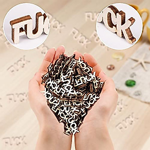 Wooden Fucks 200PCS, Bag of Fuck to Give DIY Jar of Fucks Mini Unfinished Wood Fuck Letters Funny Little Gift for Office Anniversary Birthday Valentines Day