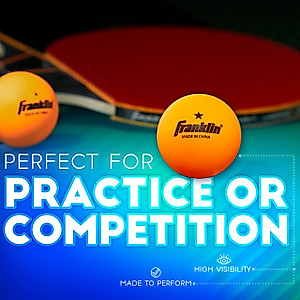Franklin Sports Ping Pong Balls - Official Size + Weight Orange 40mm Table Tennis Balls - One Star Professional Ping Pong Balls - Durable High Performance Ping Pong Balls - Orange - 6 Pack