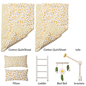 ROBOTIME Baby Doll Bunk Beds, Doll Cribs for 18 inch Dolls, Wooden Doll Beds Cribs fits American Girls (Wood, 2 Pcs Beds)