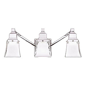 Hampton Bay 3-Light Chrome Vanity Light with Etched Glass Shades