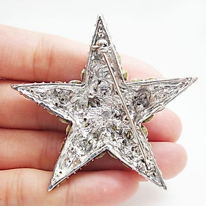 TTjewelry Wedding Bride Austria Crystal Clear Starfish Brooch Pin Bridal Star Jewelry