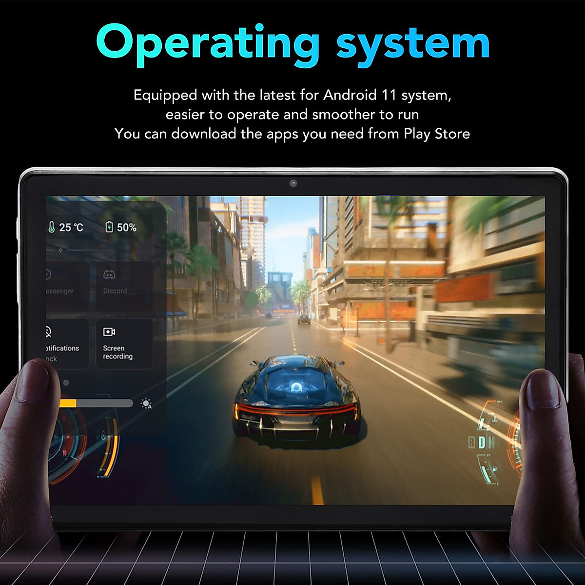 10.1 Inch Tablet, 5G WiFi Octa Core CPU 8GB RAM 128GB ROM Smart Tablet, Portable Gaming Tablet with Dual Camera for Family, Office, School 100‑240V