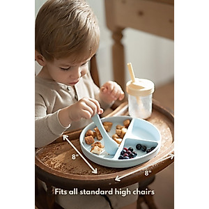 Ullabelle Lilac 4-Piece Suction Toddler Plates & Bowls Set - BPA Free, Microwave & Dishwasher Safe, 100% Food Grade Silicone