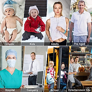 Infrared Thermometer Forehead Ear Non Contact Digital for Adults Kids Babies Fever Indicator Accurate Fast Readings Memory Function (Battery Included)