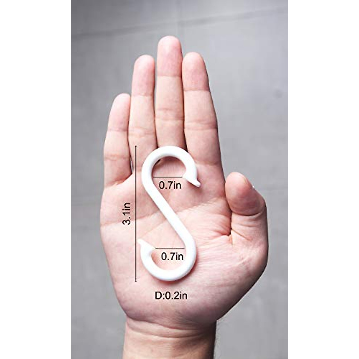 Multi Purpose Plastic S Shaped Hook Pack of 15