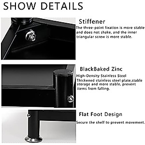 MAGCOLOR Metal Shelving Unit 4 Tier Baked Zinc Stainless Steel Storage Shelves Rack for Kitchen,Laundry Room, Garage or Office Shelving Heavy Duty, 43” H x17.3” W x 16.7” D Black (Unassembled)