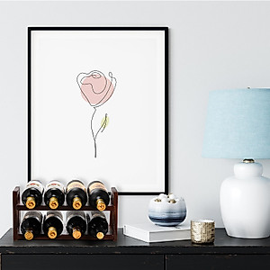 Peohud Acacia Wood Countertop Wine Rack, 8 Bottles Wooden Wine Holder Stand, 2 Tier Free Standing Wine Storage Display Shelf for Home Kitchen Bar Table Top Cabinet Pantry Wine Cellar Basement