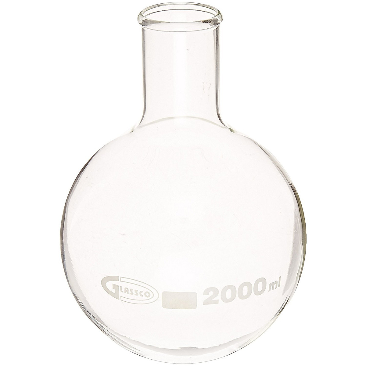 United Scientific™ FG4260-2000 Borosilicate Glass Round Bottom Boiling Flask | 2000mL (2L) Capacity | Designed for use in The Laboratory, Classroom, or Home