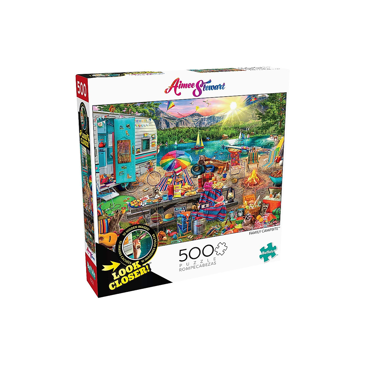 Buffalo Games - Aimee Stewart - Family Campsite - 500 Piece Jigsaw Puzzle with Hidden Images