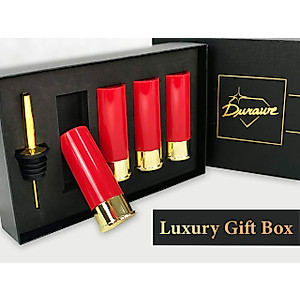 12 Gauge Bullet Shot Glass Gift Set, Bullet Glass with Pourer, Shotgun Shell Shot Glasses Set, Plastic Bullet Shot Glasses, Shot Gun Shell Shape Best Gifts For Men, Gift Set, Xmas Present