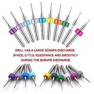 Micro Drill Bits - 10Pcs 0.3mm to 1.2 mm Tungsten Carbide PCB Print Circuit Board Tip Rotary Tool Jewelry CNC Engraving Drill Bits Set for PCB Circuit Board, Dremel PCB Jewelry Making (0.3-1.2mm)