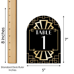 Big Dot of Happiness Roaring 20’s - 1920s Art Deco Jazz Party Double-Sided 5 x 7 inches Cards - Table Numbers - 1-20