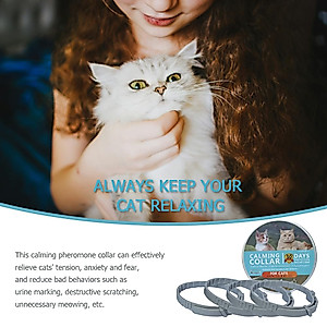 Cat Calming Collar for Cats Pheromones Anxiety Relief Calming Collar Cat Relaxer 4Pack, 60 Days of Calming Each Collar, Adjustable Size for All Cats for Travel (Grey)