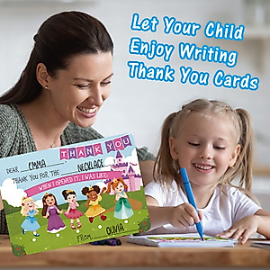Gooji Colorful Princess Thank-You Cards, 4.25x6, 25 Cards, Customizable