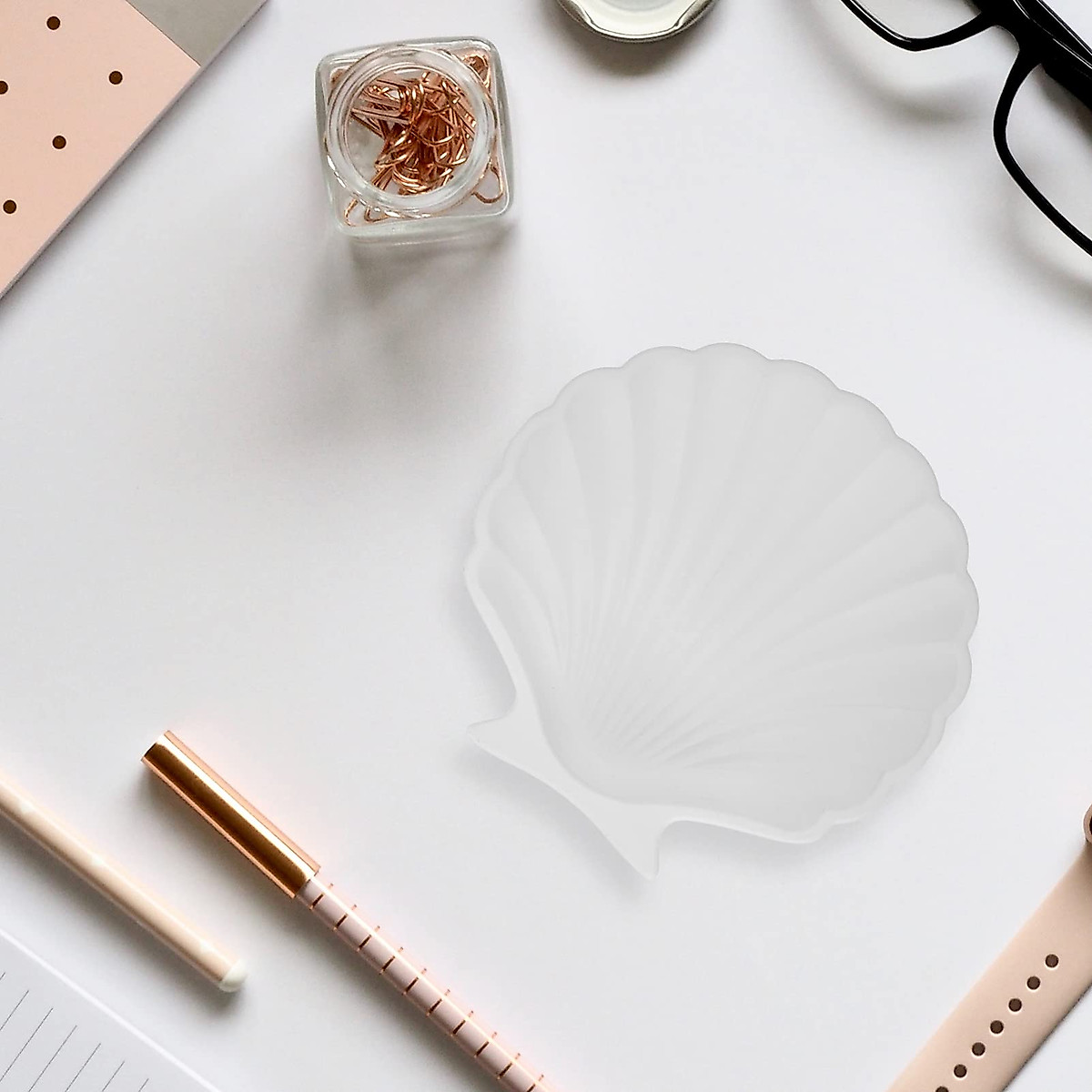 Cabilock Shell Trinket Tray Ornament Tray Clam Shell Jewelry Dish Ceramic Jewelry Tray Ceramic Ring Holder Bracelet Holder Earring Holder Engagement Trinket Tray Dining Room Table Decor