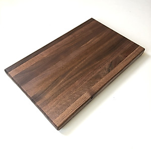 All Dark Black Walnut Cutting Board 15 x 10 with built in handles and Rubber Feet