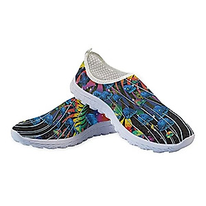 Wideasale Galaxy Psychedelic Mushroom Printed Casual Slip On Hiking Water Shoes for Women Casual Summer Lightweight Outdoor Sports Sneakers Comfort Quick Dry Aqua Shoes Beach Sports,Size 8.5