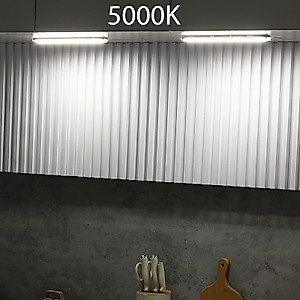 Litever Plug Under Cabinet Light Kit with Power Adapter, Dimmer, 2 pcs 12 Inch USB LED Light Bars. Dimmable Linkable for Kitchen Counter, Workbench, Coffee Station, Workspace, Closet. Daylight 5000K