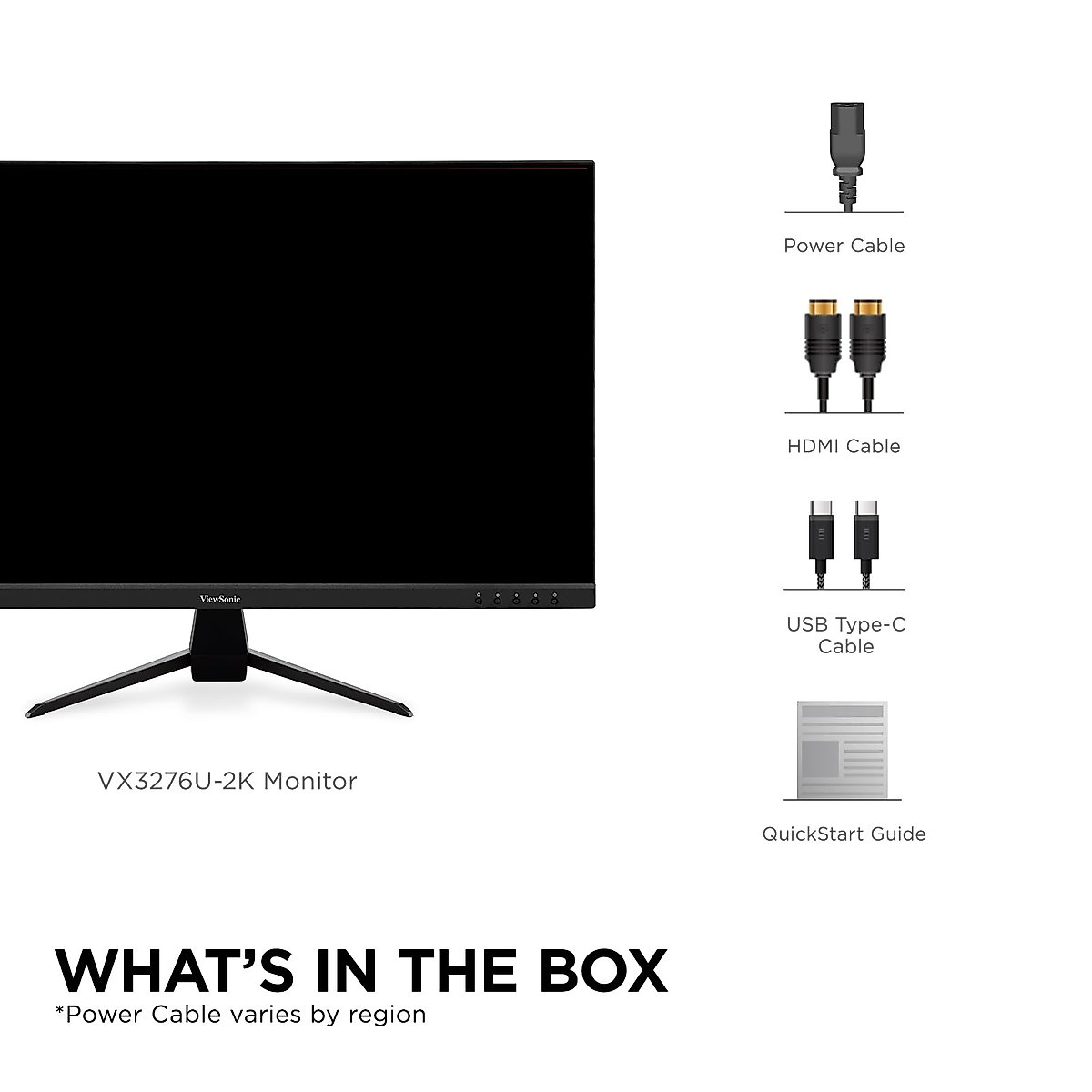 ViewSonic VX3267U-2K 32 Inch 1440p IPS Monitor with 65W USB C, HDR10 Content Support, Ultra-Thin Bezels, Eye Care, HDMI, and DP Input, Black