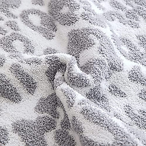 Leopard Throw Blanket Lightweight Cozy Bed Blanket Soft Throw Blanket fit Couch Sofa Suitable for All Season/Gray