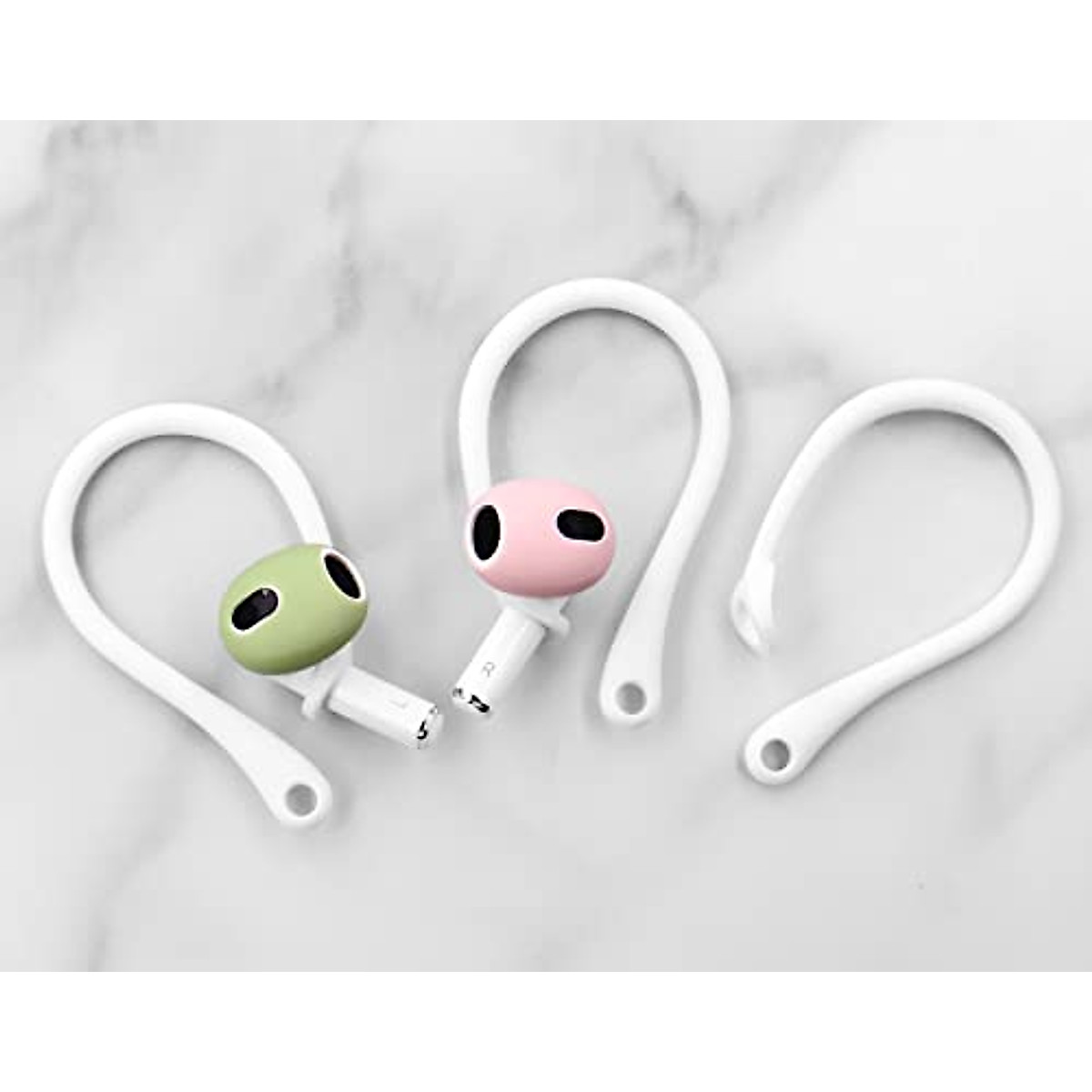 4 Pairs Ear Hooks Compatible with AirPods Pro 2 2022 Release, Anti-Slip C-Shape Hooks and 360 Rotation Adjustable Length Sport Earhooks Holder Wings Compatible with AirPods 3rd 2nd 1st and Pro 1 2