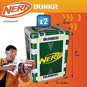 NERF BUNKR Officially Licensed Stadium Pack Inflatable Battlezone - 9 Piece Barricade Shield Bunker Set - Perfect for NERF Party NERF War