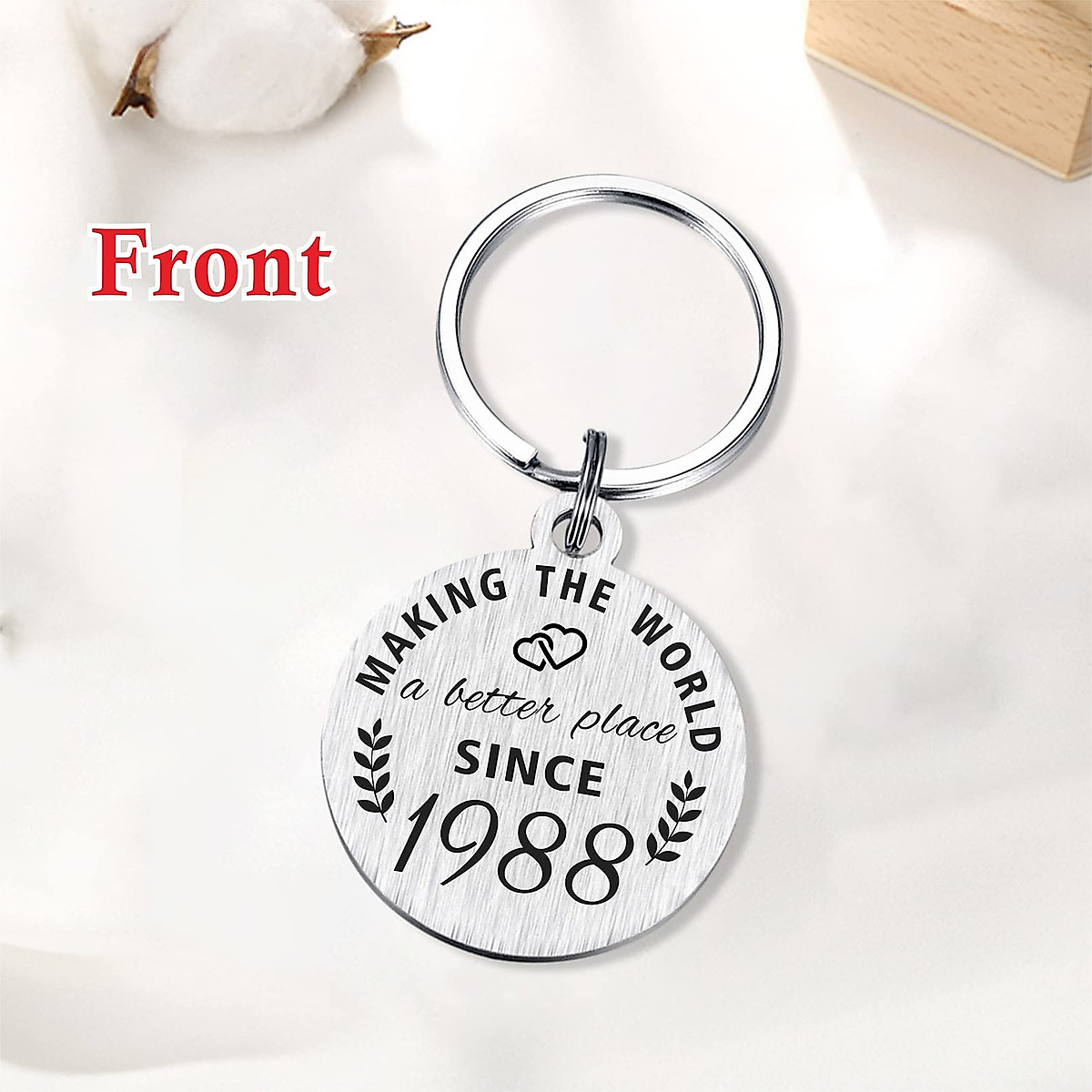ABNTY 36th Birthday Gifts for Women Men, 36 Year Old Birthday Keychain, Born in 1989 Gifts, 1989 Birthday Decorations