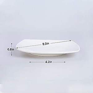 Cutiset Porcelain Dessert, Salad Plates, Set of 6 , White ( 7 inch, Square)