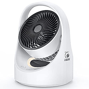 igogoi Air Circulator Fan，Rechargeable Desk Fan Small Oscillating Cordless Fan，Vortex Fan with LED Light 4 Speeds USB Powered Quiet Portable Table Fan for Home Office Bedroom