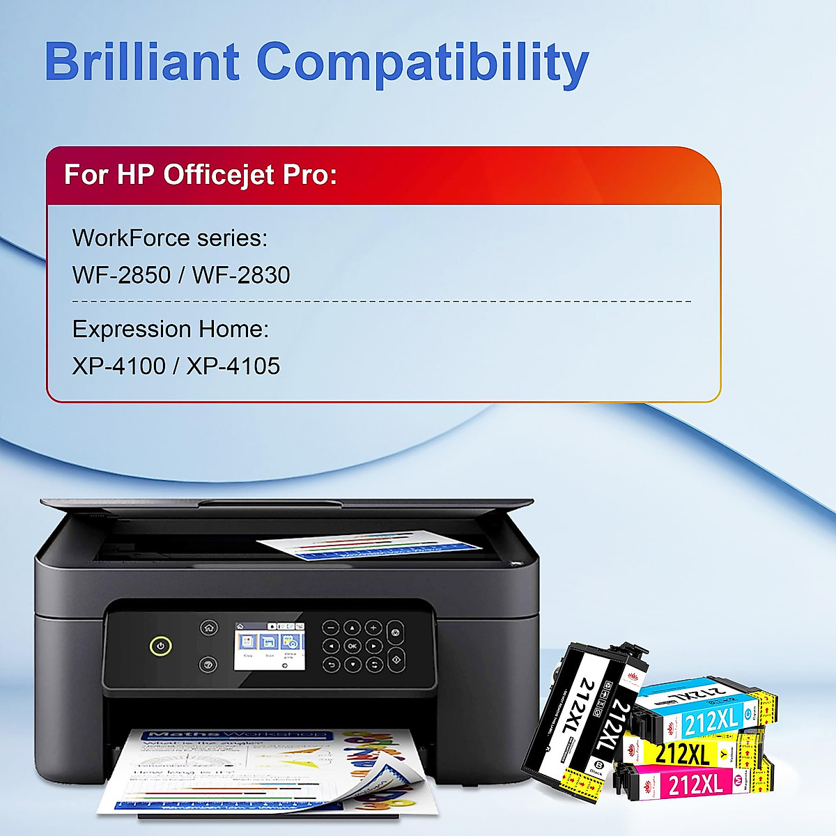 Toner Kingdom Remanufactured Ink Cartridges Replacement for Epson 212XL 212 XL T212 to Used with Workforce WF-2830 WF-2850 Expression Home XP-4100 XP-4105 Printer Ink (4 Pack)