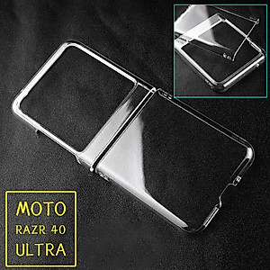 Zeking for Motorola Razr 40 Ultra Case, Acrylic Transparent Hard Clear Hybrid Cover Non-Yellow Shockproof Bumper Slim Thin Case Cover