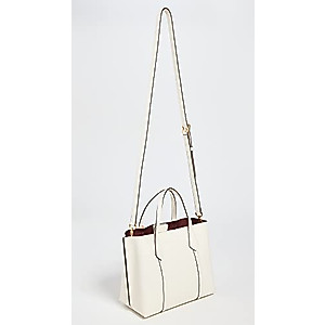 Tory Burch Women's Small Perry Triple Compartment Tote, New Ivory, Off White, One Size