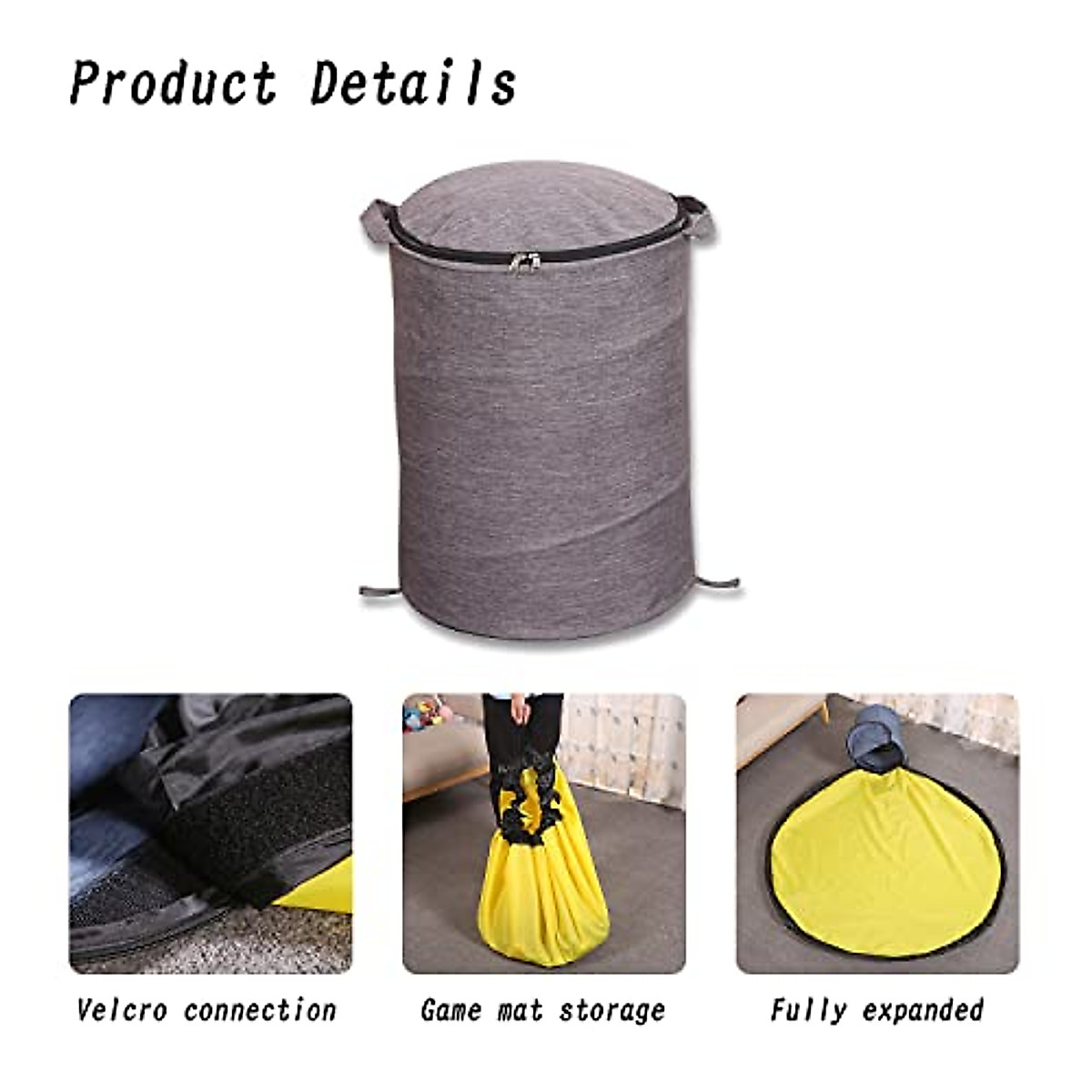 Gifmore Toy Storage Organizers and Play Mat for Kids, Toy Storage Bins for Building Bricks & Blocks, Foldable Canvas Toys Bag for Boys and Girls