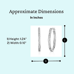 NATALIA DRAKE Large Twisted Oval 1/4 Cttw Diamond Hoop Earrings for Women in Rhodium Plated 925 Sterling Silver