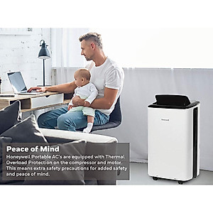 Honeywell Smart WiFi Portable Air Conditioner & Dehumidifier with Alexa Voice Control, Cools Rooms Up to 450 Sq. Ft, Includes Drain Pan & Insulation Tape, HF0CESVWK6