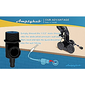 Amptyhub 9-100-9005 UWF Connector Assembly Replacement for Zodiac Polaris Black Max Pool Cleaner