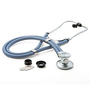 ADC Adscope 641 Sprague Stethoscope with 5 Interchangeable Chestpiece Options, 30 inch Length, Light Blue