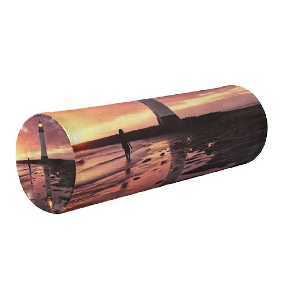 xigua Lighthouse Neck Roll Pillow for Neck Relief with Removable Washable Cover - Memory Foam Round Cylinder Bolster, Ergonomically Designed for Head, Neck, Back, and Legs