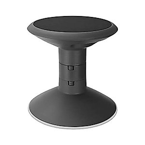 Storex Wiggle Stool – Active Flexible Seating for Classroom and Home Study, Adjustable 12-18 Inch Height, Black (00300A01C)