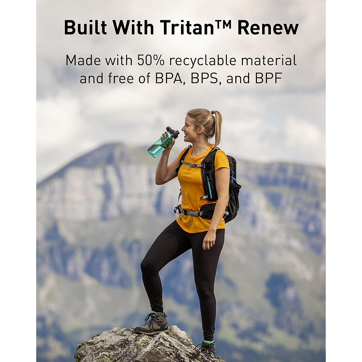 CamelBak Chute Mag BPA Free Water Bottle with Tritan Renew - Magnetic Cap Stows While Drinking, 50oz, Charcoal