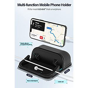 Loncaster Car Phone Holder, Cell Phone Holder Silicone Car Pad Mat for Various Dashboards, Slip Free Desk Phone Stand Compatible with iPhone, Samsung, Android Smartphones, GPS Devices and More (Black)