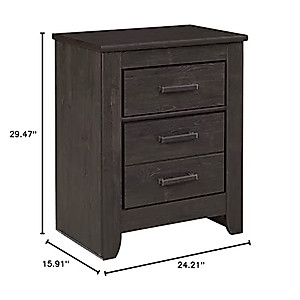 Signature Design by Ashley Brinxton Urban Contemporary 2 Drawer Nightstand, Charcoal