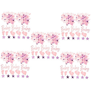 ifundom 5pcs 1 Baby Shower Baptism Table Confetti Gender Reveal Table Scatter Baby Reveal Confetti Star Confetti Gender Reveal Confetti Baby Footprint Confetti Plastic Supplies Cross