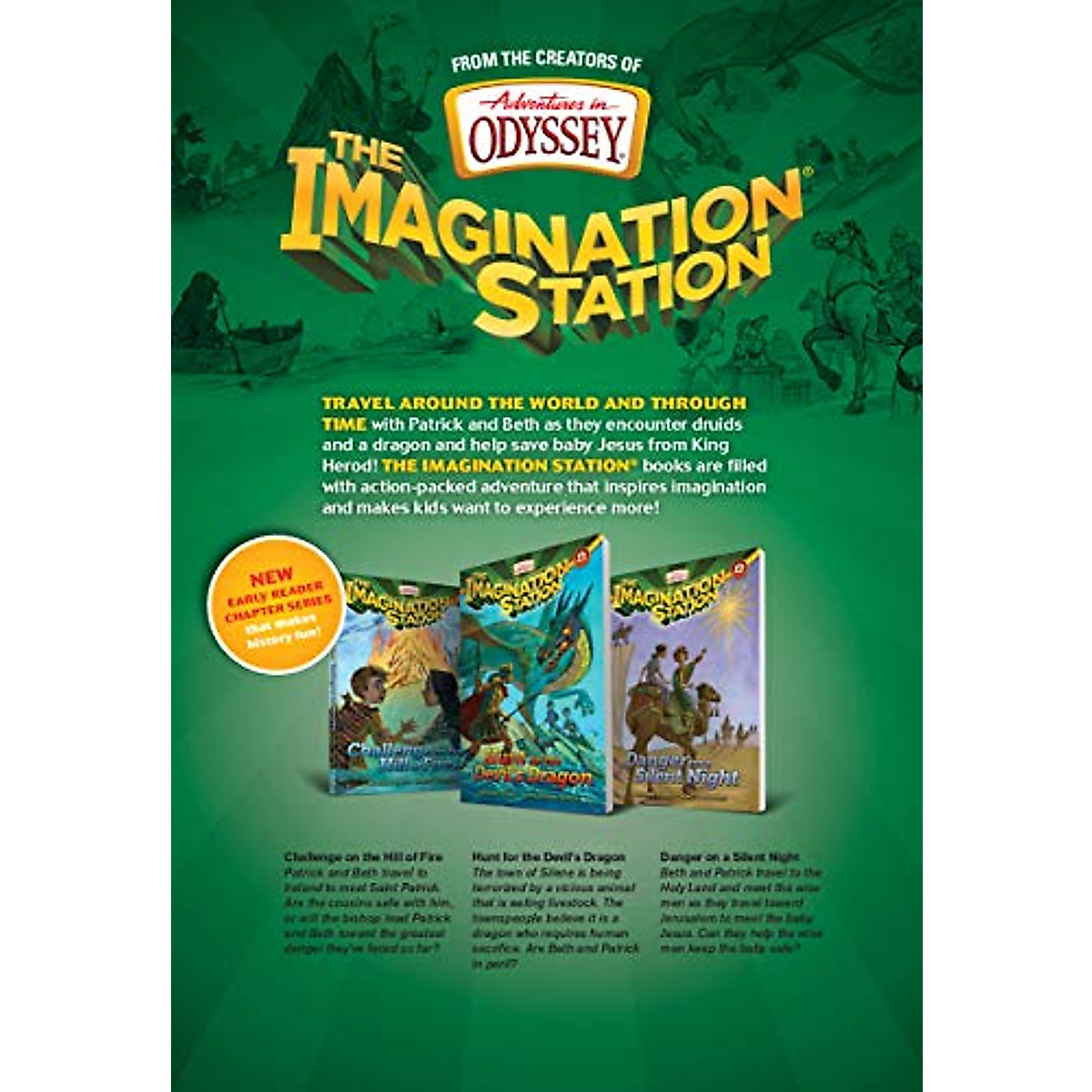 Imagination Station Books 3-Pack: Challenge on the Hill of Fire / Hunt for the Devil's Dragon / Danger on a Silent Night (AIO Imagination Station Books)