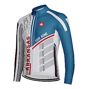 Luisbibe Customize Arkansas Long Sleeve Cycling Jersey for Men (ML100004-1, XL)