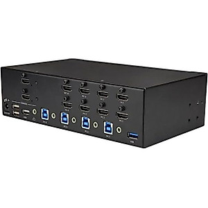StarTech.com StarTech.com 4-Port Dual Monitor HDMI KVM Switch with Audio & USB 3.0 hub - 4K 30Hz - 4 PC Mac Computer KVM Switch Box for HDMI Display , TAA (SV431DHD4KU)