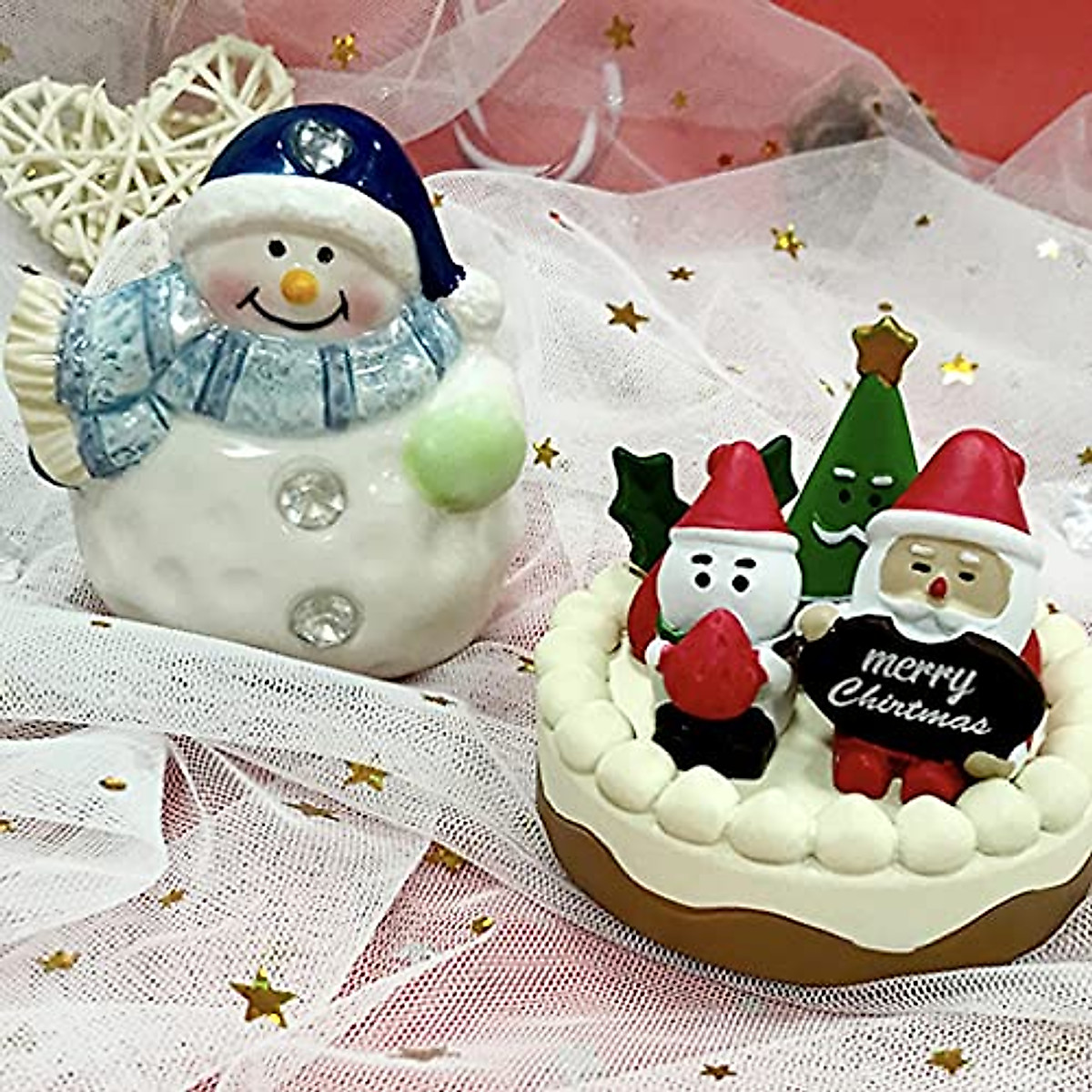 Home Interior Ornament Silicone Rubber Christmas Snowman Candle Mould Delicate Baby Props Photography Gifts for Girls
