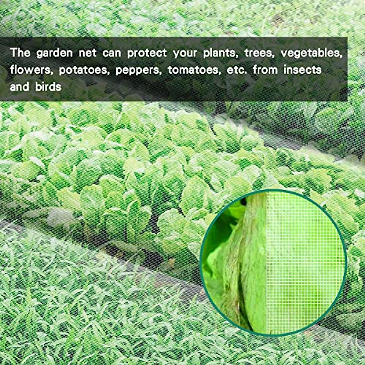 Garden Netting, Plant Covers Garden Mesh Greenhouse Row Cover Protection Mesh Net for Protect Plants Vegetables Fruits Flowers (10FT×20FT)