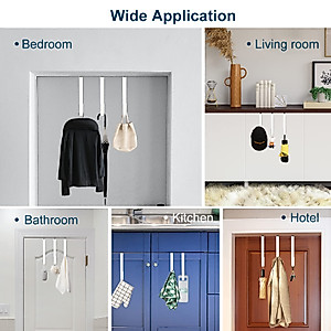 DAJIANG Over Door Hooks, 4 Pack - Soft Rubber, Prevent Scratches, For Hanging Clothes, Towels, Bags in Bathroom, Bedroom, Kitchen