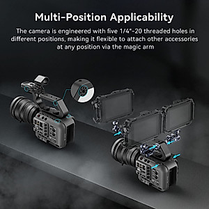 SmallRig Dual Ball Heads Magic Arm for Sony FX6 / FS5 / FS5 II, Articulating Magic Arm with 1/4"-20 Screw, Aluminum Alloy Camera Monitor Mount Arm, Max. Load 5.5kg, Only 88g - 4123